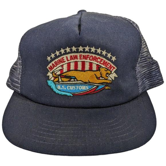 Other | Vintage United States Us Customs Hat Marine Law Trucker Mesh ...